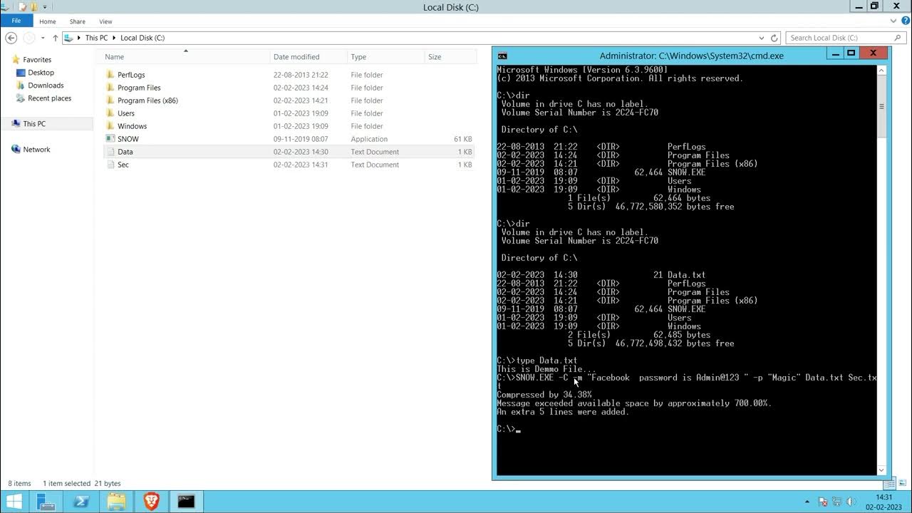 Steganography: Hide Data using SNOW - YouTube