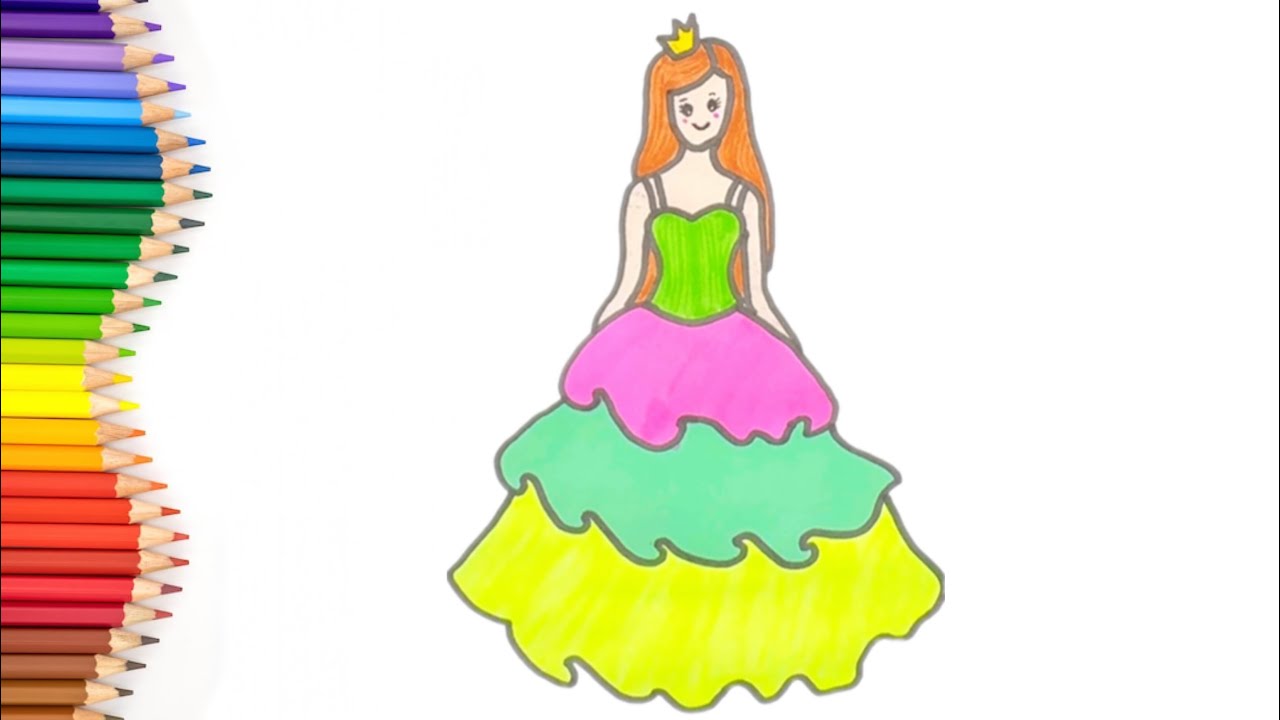 👸 How to Draw and Colour a Beautiful Princess | Easy Princess Art for ...