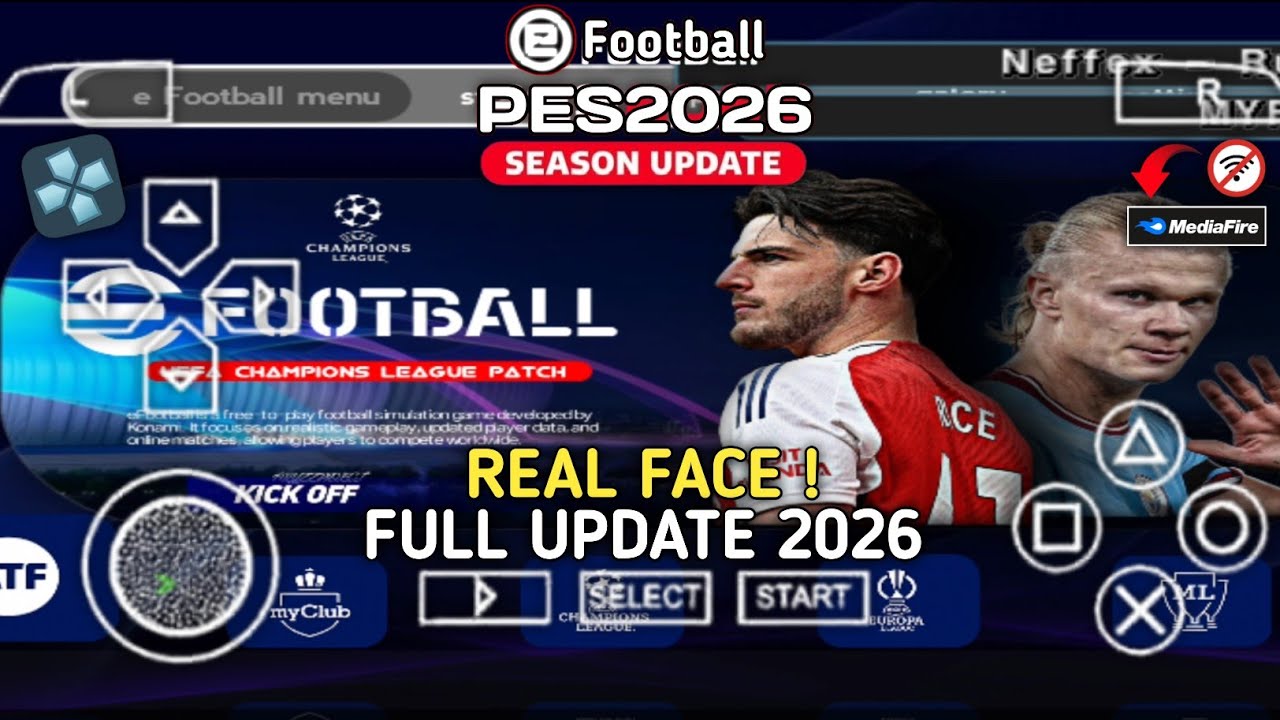 eFootball PES 2026 PPSSPP Android Offline Full Update UCL & League Kits ...
