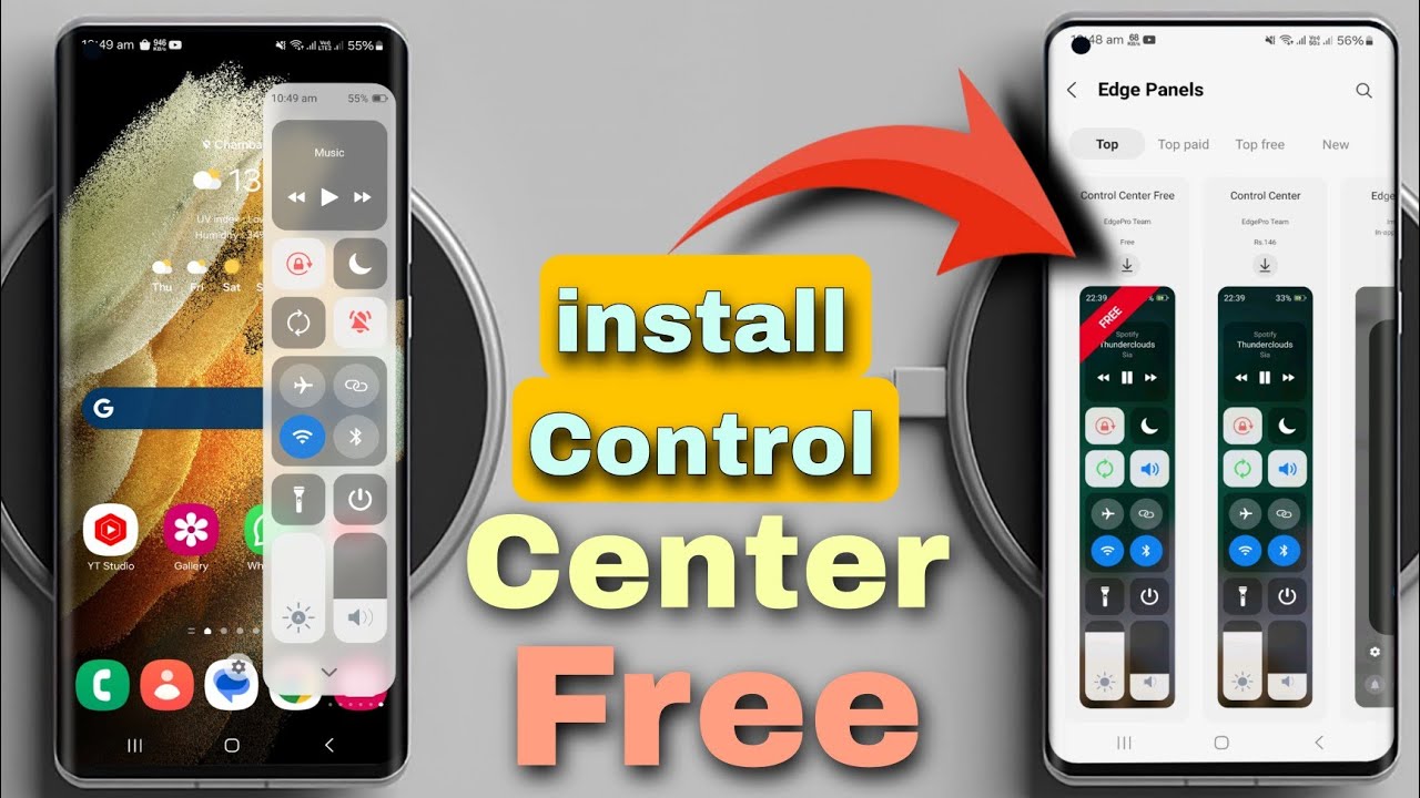 install Side Panel Control center Frêē 🔥 All Samsung Galaxy devices 😱 ...