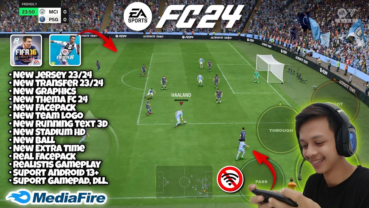 FIFA 19 MOD FC 24 ANDROID OFFLINE NEW UPDATE GRAPHICS & NEW TRANSFER 23 ...