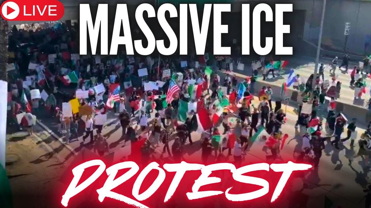 MASSIVE ICE PROTEST!! Los Angeles. 101 SHUT DOWN! Migrants. ARRESTS ...
