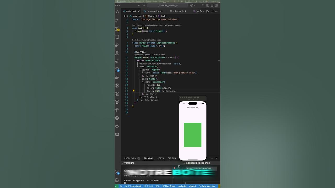 Comment afficher une boite à l'intérieur d'une application mobile #flutter #tutorial #coding ...
