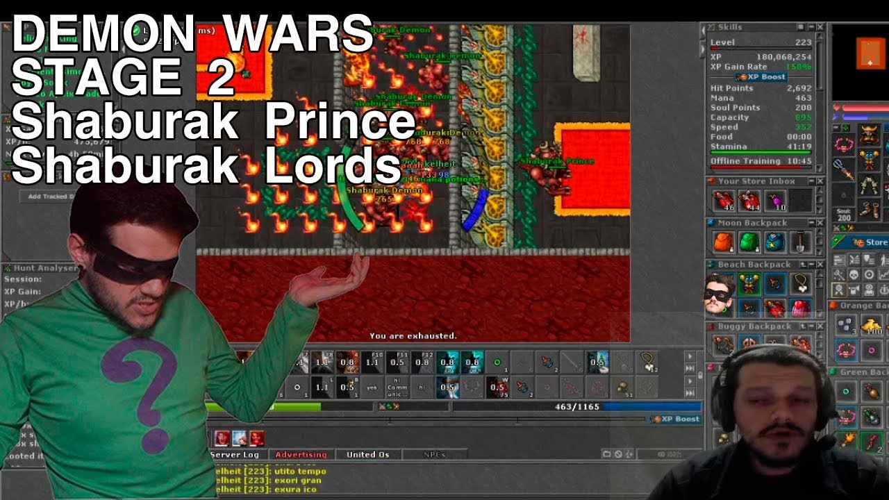 Tibia - Demon Wars stage 2 - Shaburak Prince, Shaburak Lords, Askarak Demons. - YouTube