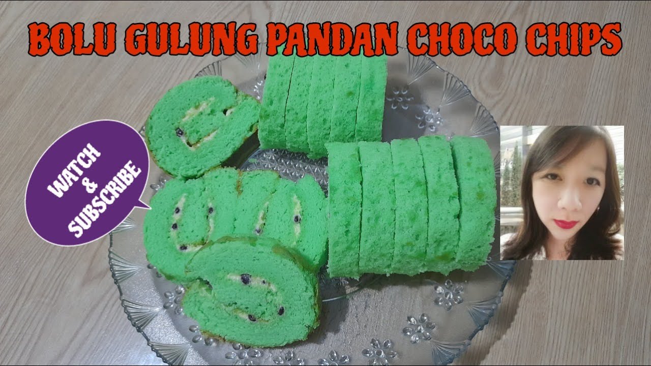 BOLU GULUNG PANDAN CHOCO CHIPS ‼️ PANDAN CHOCOLATE CHIPS ROLL SPONGE ...