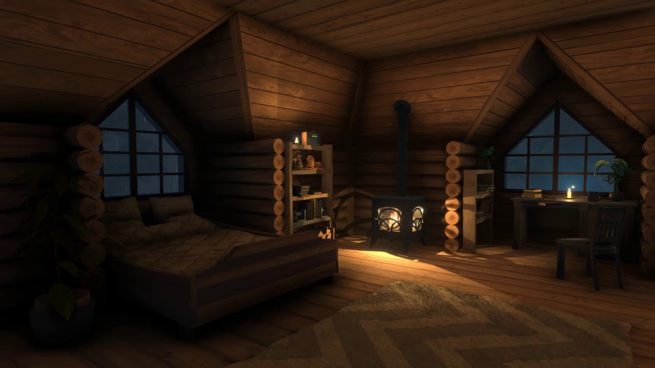 Rain And Thunderstorm And Fireplace Sounds 10 Hours Cozy Cabin Youtube