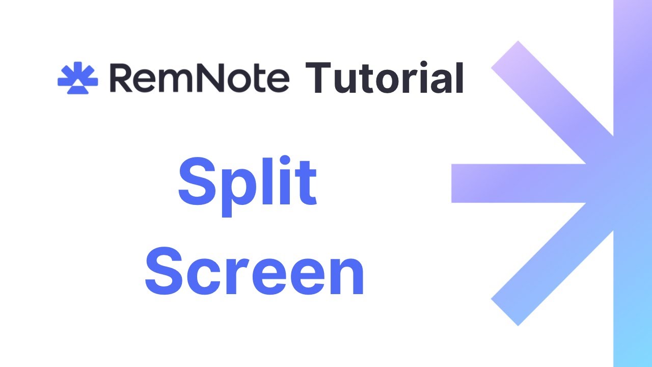 RemNote Tutorial #14: Split Screen - YouTube
