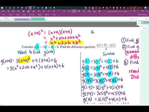 Difference Quotient: Quadratic Function - YouTube