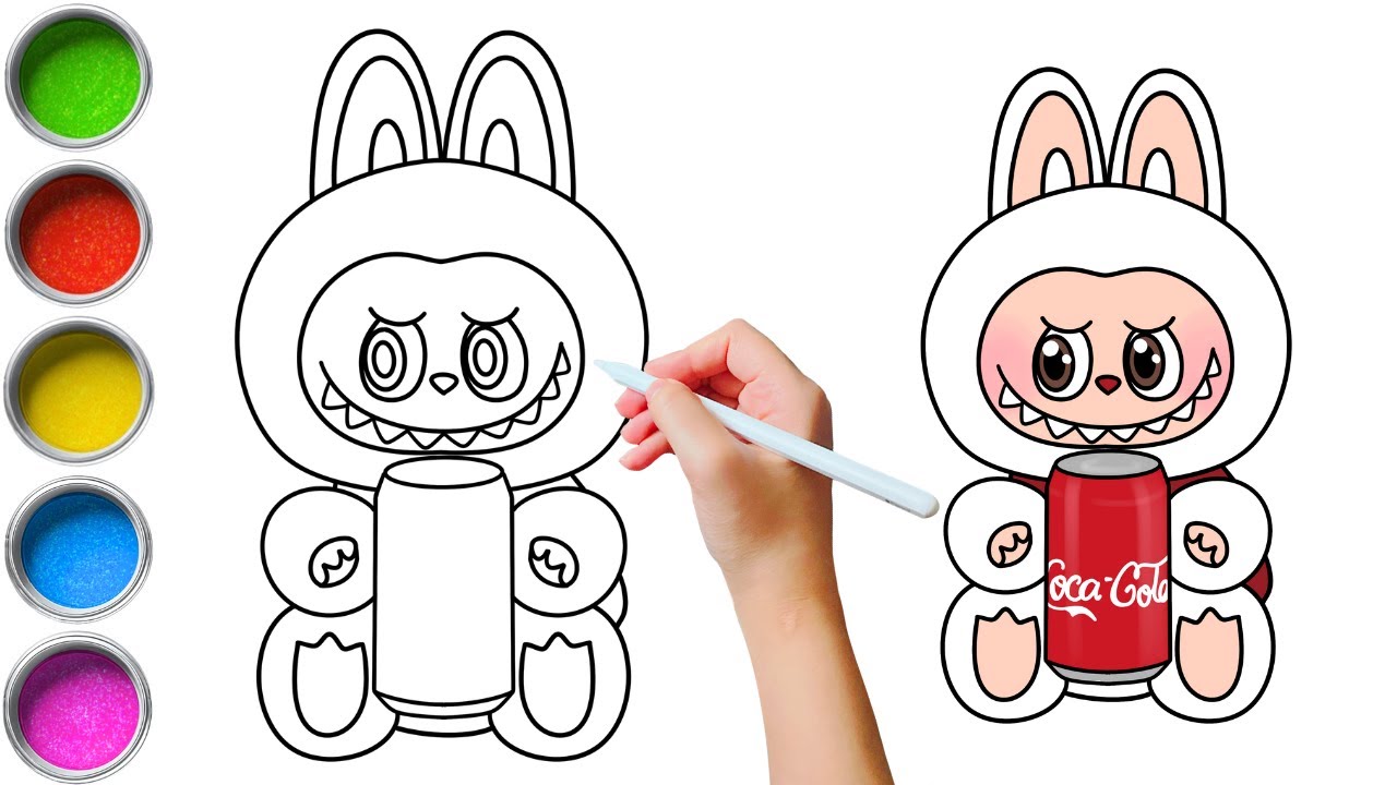 HOW TO DRAW Labubu in Coca Cola Pop Mart Style! - YouTube