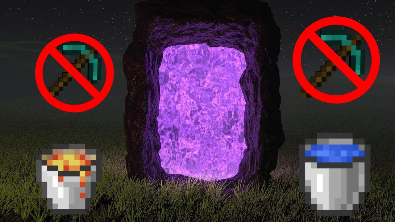 Nether Portal without! Diamond Pickaxe In Minecraft || On Survival ...