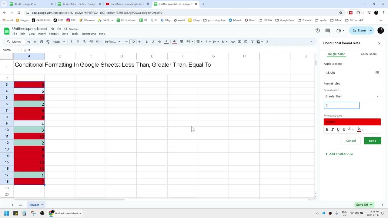 QUICK FIX! Conditional Formatting In Excel: Less Than, Greater Than, Equal To - Tutorial How To ...