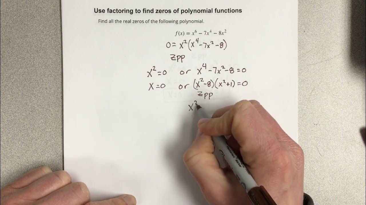 Use factoring to find zeros of polynomial functions - YouTube