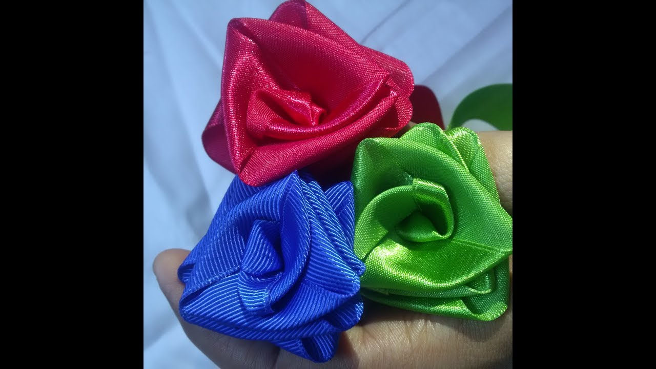 How to make satin ribbon rose very easy, DIY satin ribbon rose , DIY ...