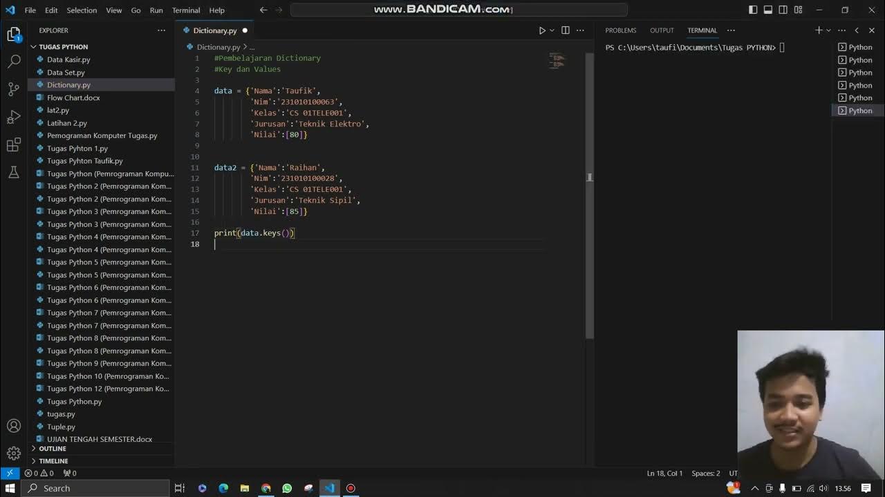 Belajar Python Dasar Dengan Materi "DICTIONARY" - YouTube