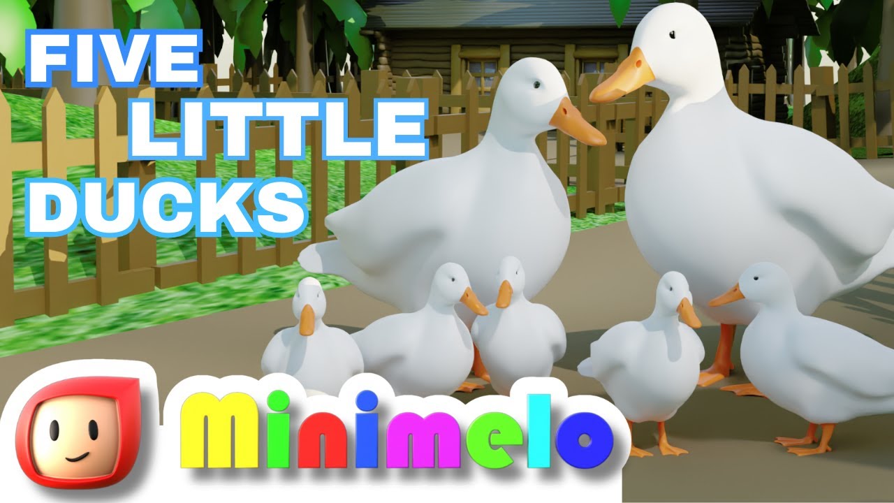MiniMelo Nursery Rhymes 🦆 Five little ducks went swimming one day 🦆 ...