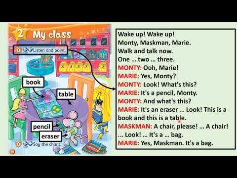 Kid's Box Starter - Unit 2 - My Class - 1 - Listen and point. - YouTube