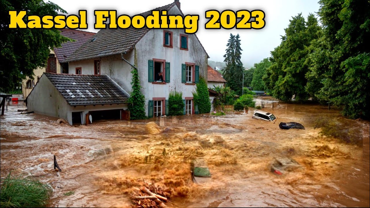 Severe storm hit in Kassel, Germany! Hail and flood footges! Unwetter ...