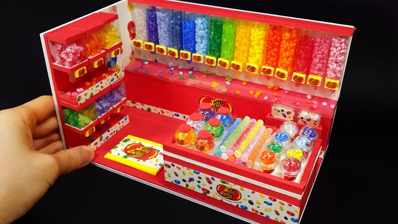 DIY Miniature real Shop - Jelly Belly shop decor ! - YouTube