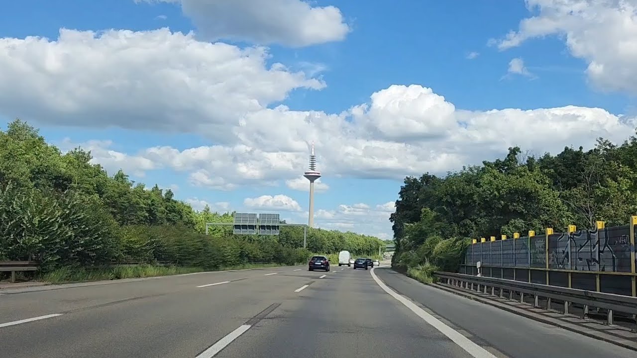 a drive from Eschborn to Frankfurt over Highway/Autobahn A66 PLEASE ...