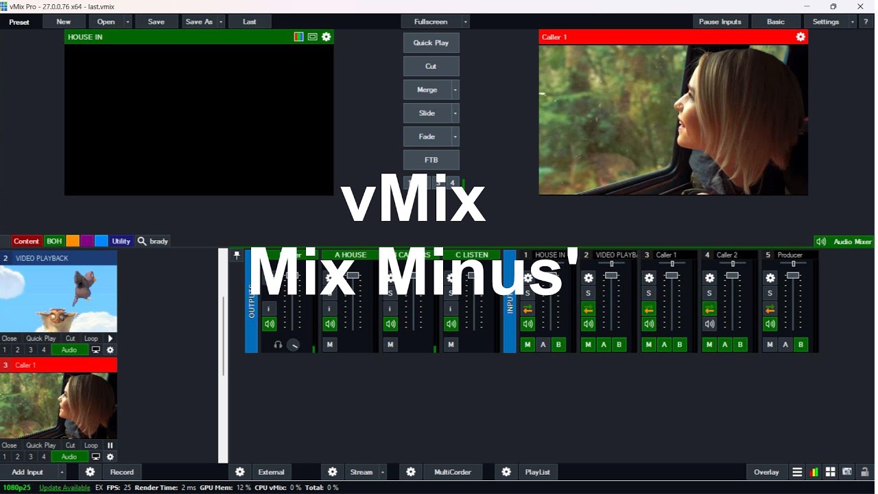 Mix Minus in vMix - YouTube