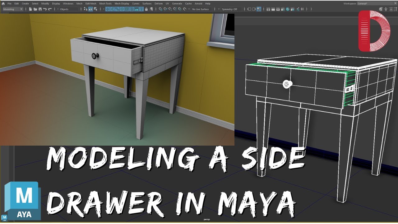 3d Modeling A Side Dresser In Maya 2023: Time Lapse - YouTube