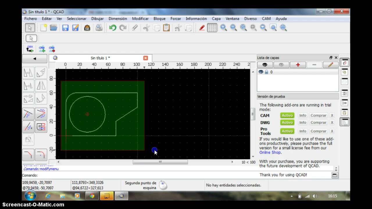 tutorial ejercico 7 qcad - YouTube