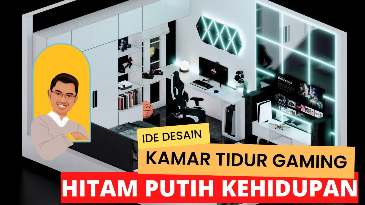 DESAIN KAMAR GAMING !!! | DESAIN KAMAR DENGAN SKETCHUP - YouTube