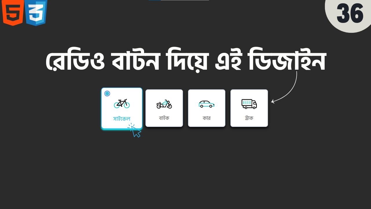 Class 36 - Custom Radio Button Tiles Using HTML & CSS || Code Shamachar ...