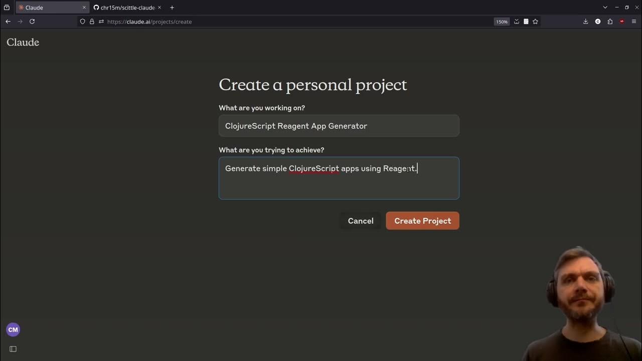Setting up Claude.ai to Generate ClojureScript Reagent apps - YouTube