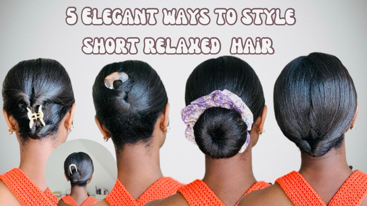 5 Elegant ways to style short relaxed hair| beginner friendly| MaryVl ...