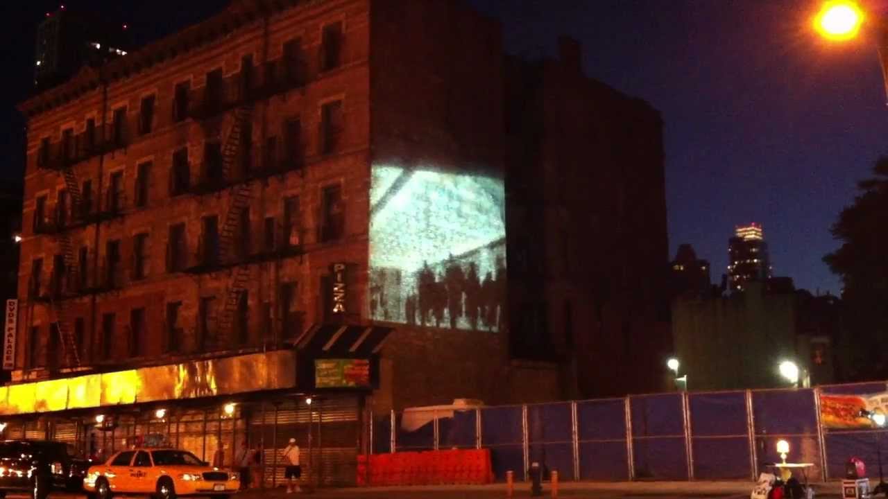 raw footage 1 -Times Square projection in New York City on 7/2/12 - YouTube