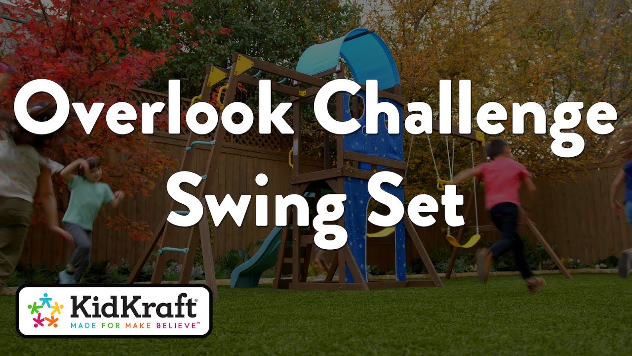 Overlook Challenge Swing Set | KidKraft Wooden Outdoor Swing Sets - YouTube