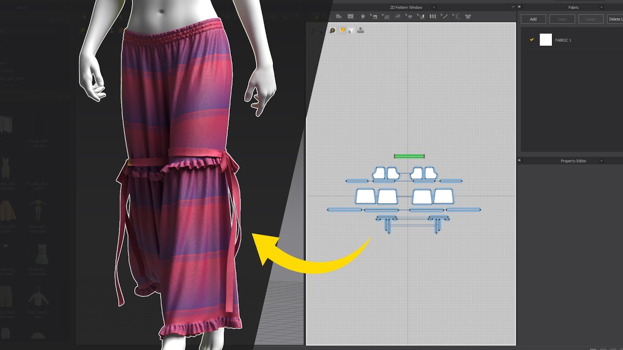 How to Make Cute Ruffle Pants in Marvelous Designer / CLO3D - YouTube
