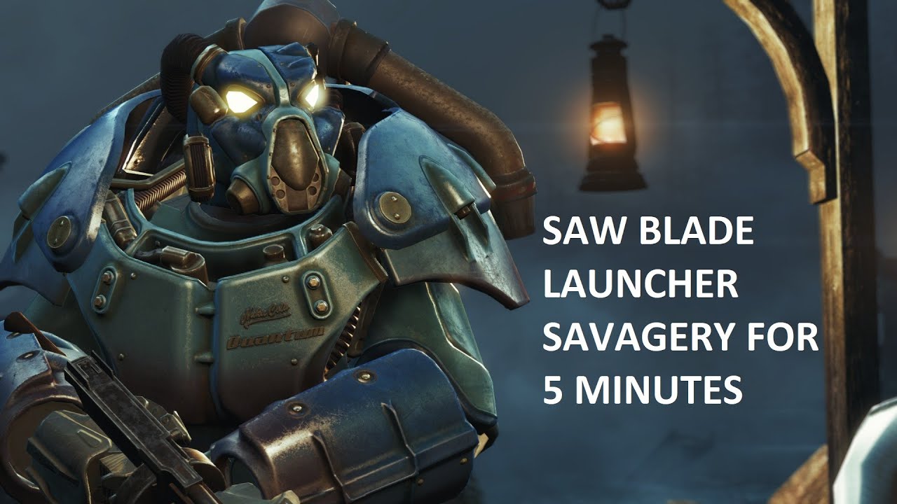 Fallout 4 - Saw Blade Launcher Savagery For 5 Minutes Straight - YouTube