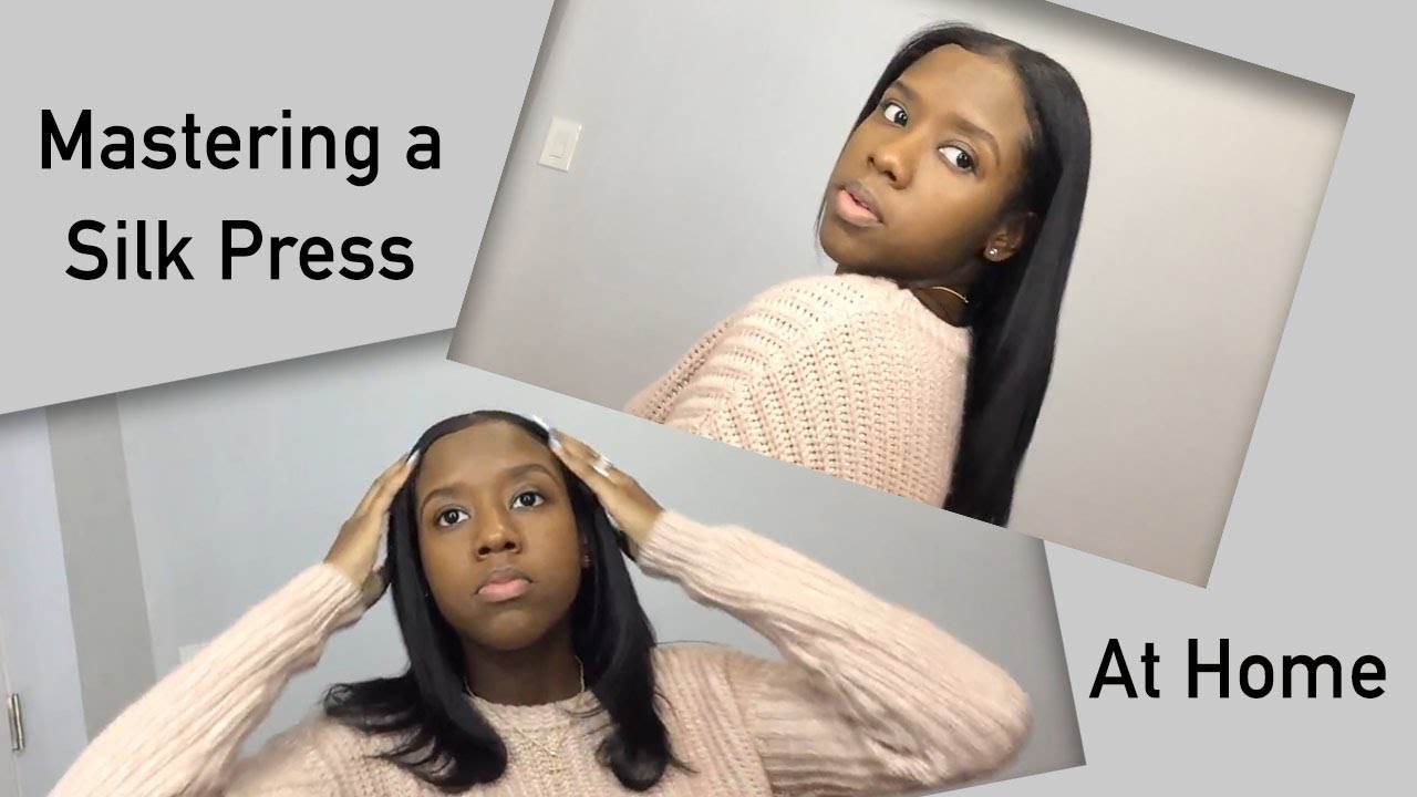 Silk Press At Home! | Straightening Natural Hair + Trim - YouTube