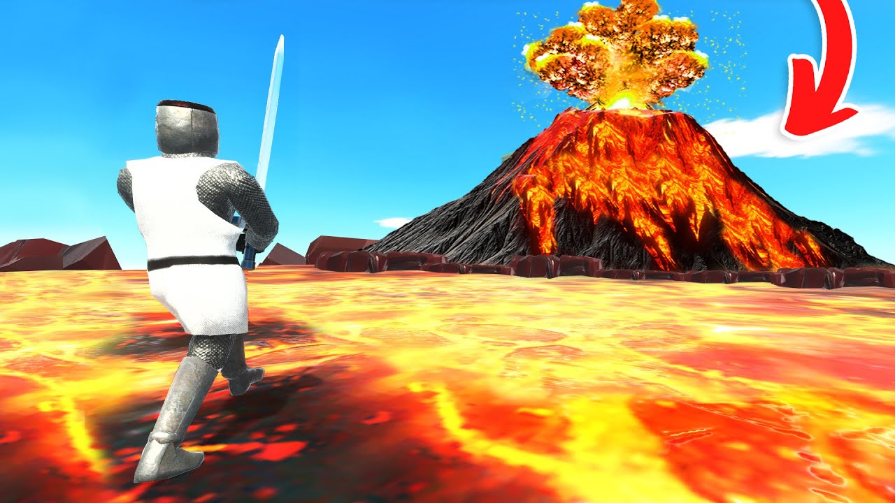 VOLCANO ERUPTS and I Fight On LAVA... Here's What Happened in Animal ...