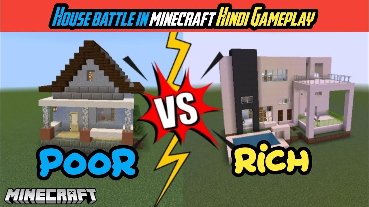 😳😳POOR HOUSE VS RICH HOUSE IN MINECRAFT || MINECRAFT BATTLE ...