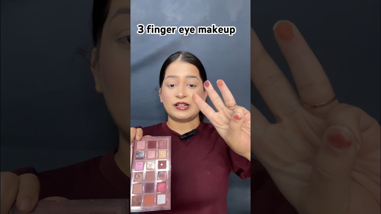 3 finger eye makeup #youtubeshortsindia #makeuptutorial #easyeyelook # ...