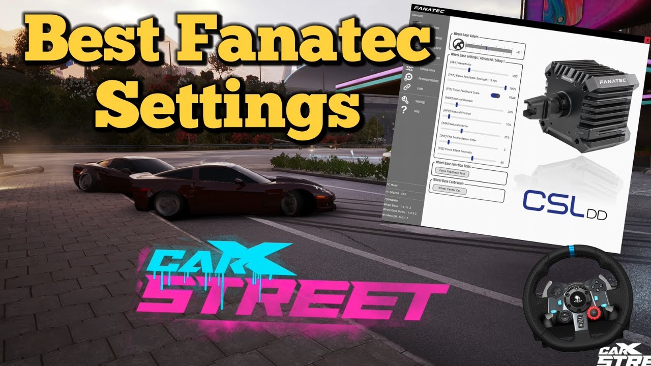 Best Fanatec Wheel Settings For CarX Street PC - YouTube