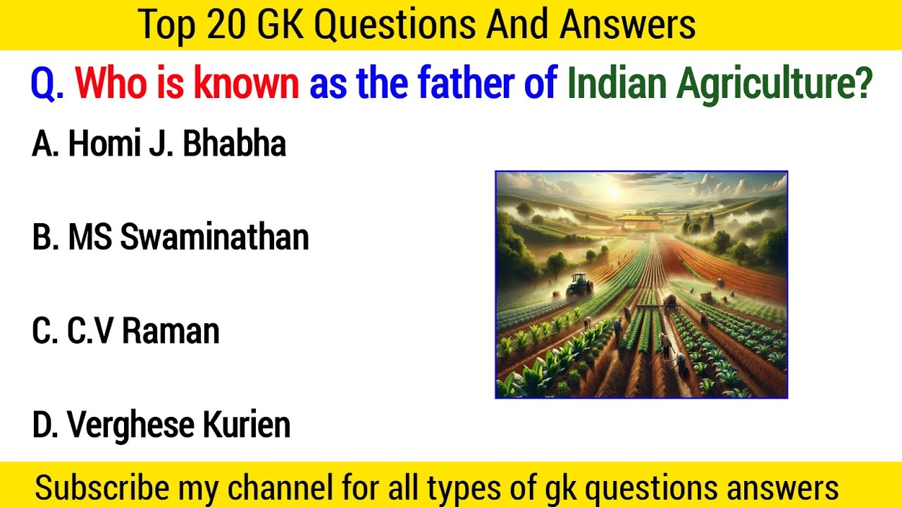 Top 20 GK Questions And Answers || GK In English || GK Quiz ...