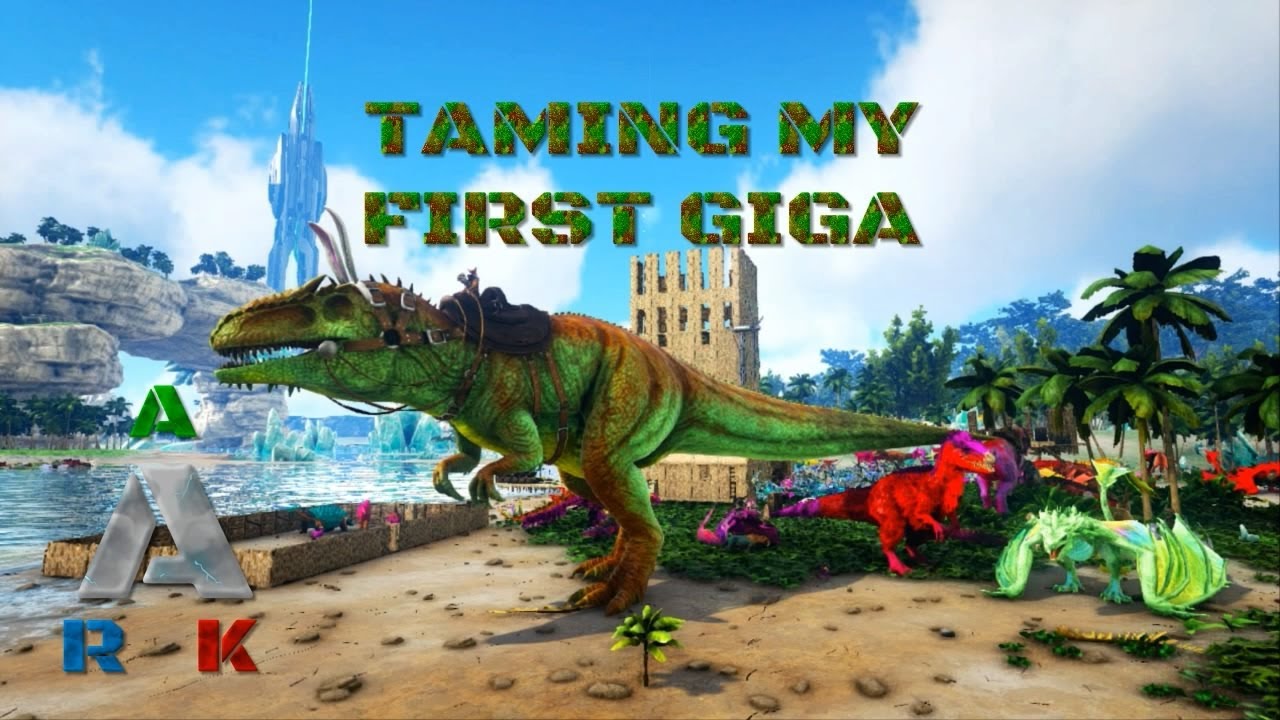 Taming My First Giga Giganotosaurus Ark Survival Evolved Crystal Isles ...