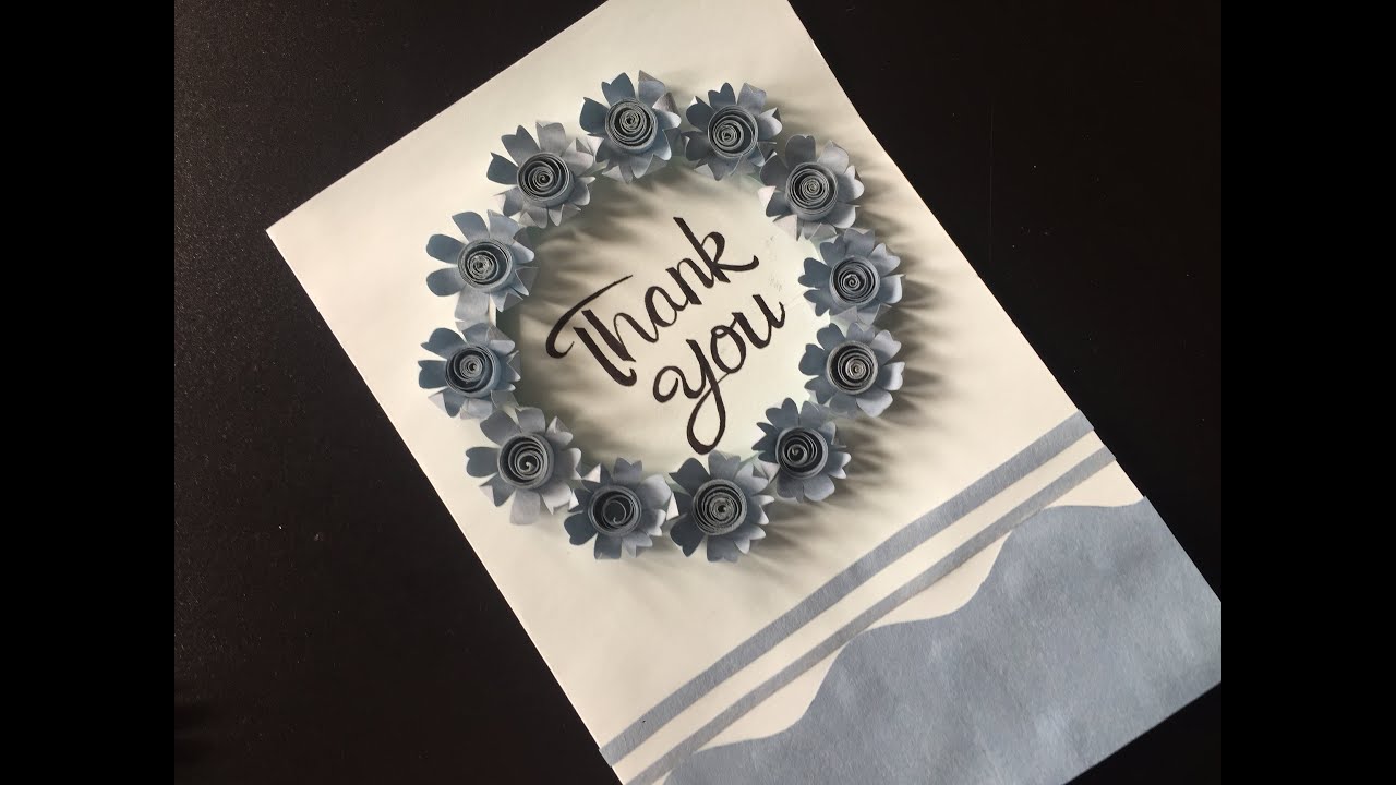 How to make a Thank You Card || DIY Homemade Card - YouTube