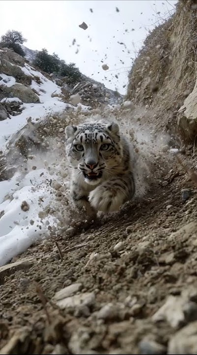 the snow leopard rescued from a deserted forest #shorts #shortsfeed #wildanimals #humanity # ...