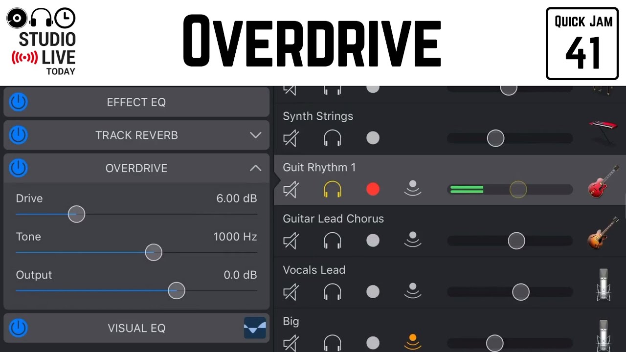 Overdrive Effect in GarageBand iOS (iPhone/iPad) – Quick Jam #41 - YouTube