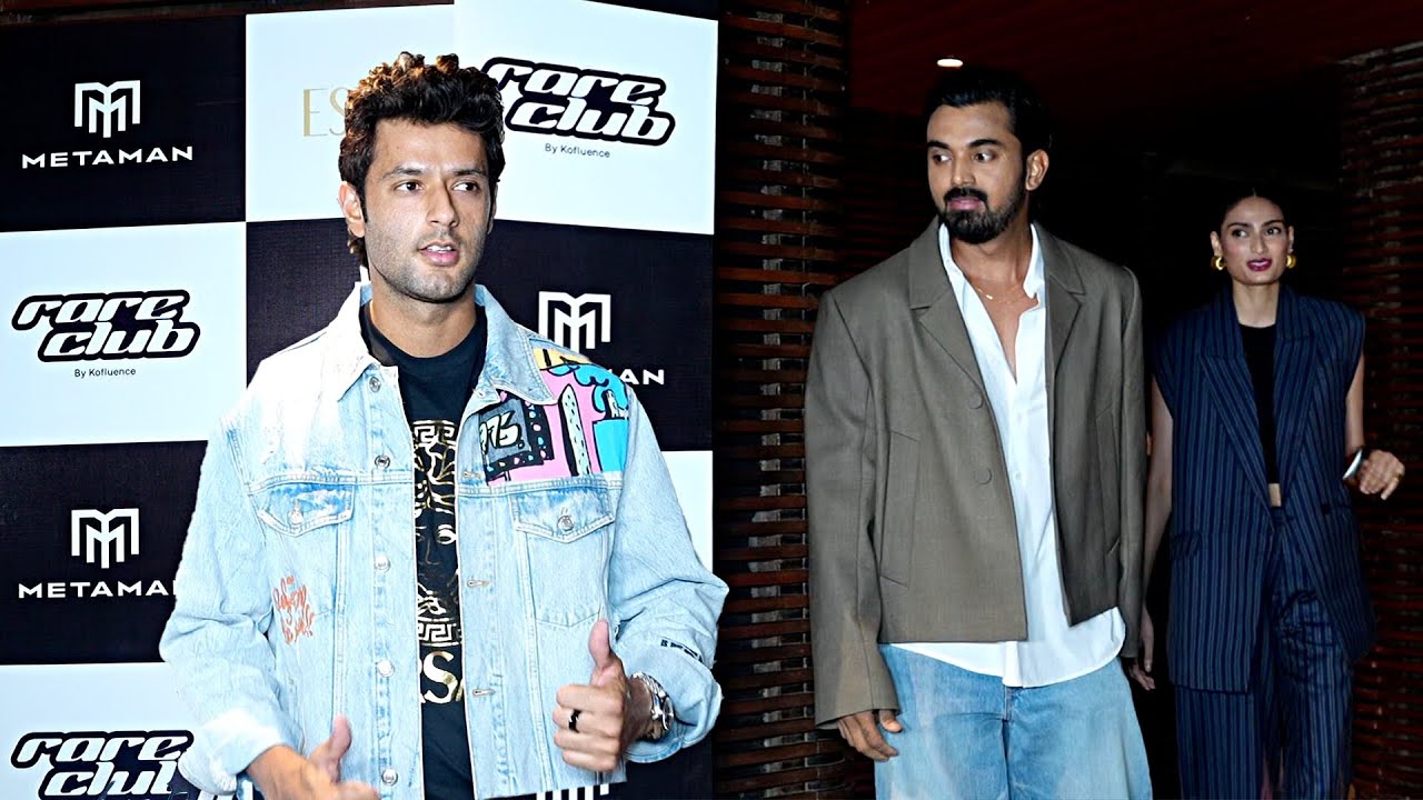 KL Rahul With Wife Athiya Shetty & Shivam Dube at Metaman launch party ...