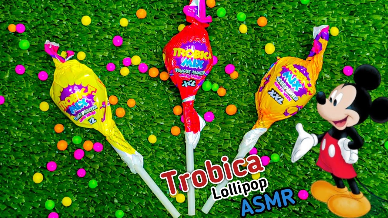 (ASMR) Satisfying Trobica Lollipop unpacking - YouTube