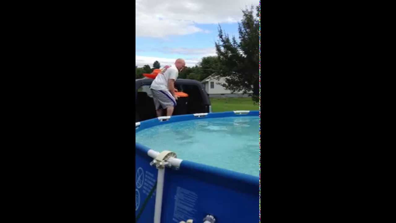 ice bucket challenge pool jump - YouTube