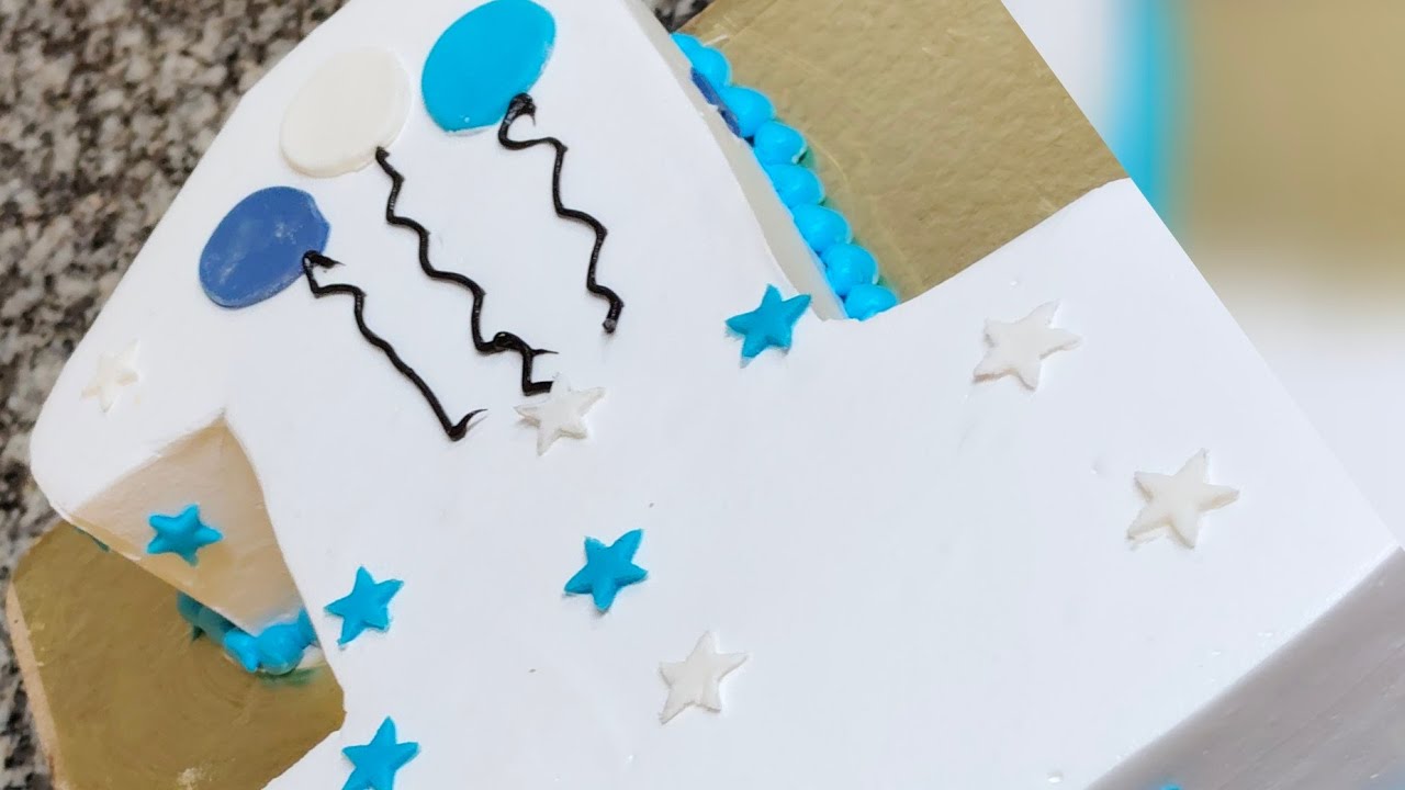 1 number cake cutting | 1st birthday cake design | number 1 shape cake ...