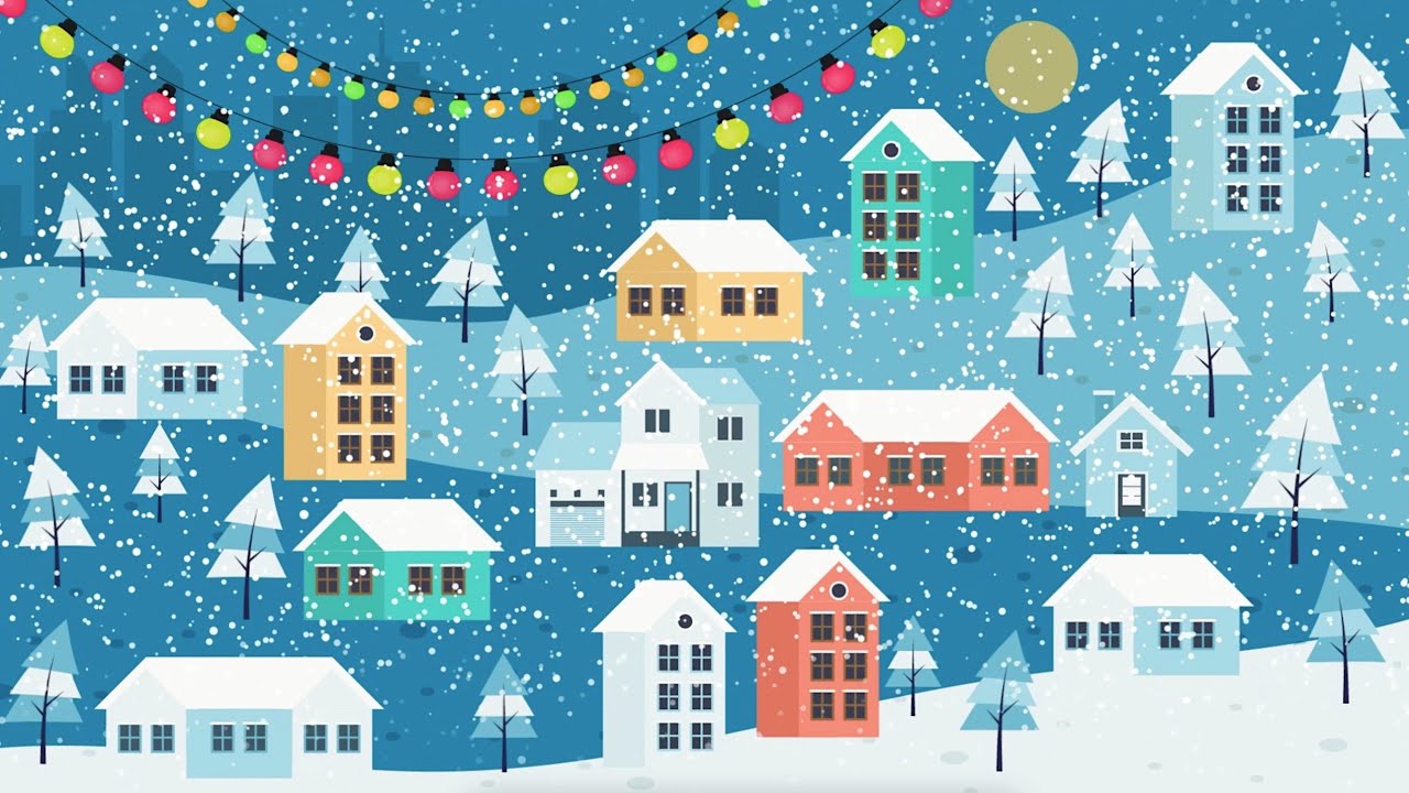 Cozy Snowfall Animation/ 1 Hour Winter Scene Loop/ No Music Background ...