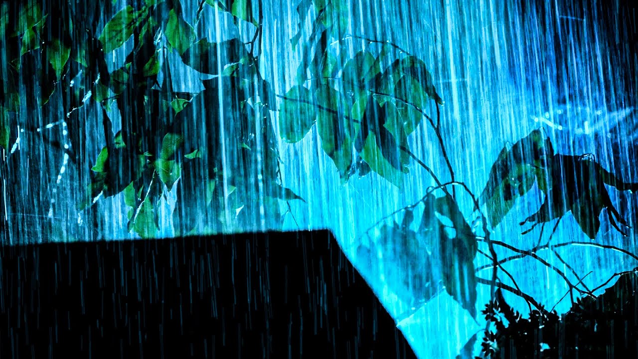 Heavy Rainstorm in Garden House with Lightning Flashed & Thunder ...